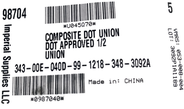Pack of (5) Tramec Sloan S762PMT-8 1/2" Tube Composite Straight Union