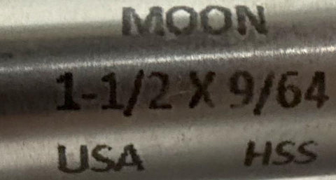 Moon Cutter NWKY15-964 Straight Tooth Keyseat Cutter 1-1/2 X 9/64 X 1/2 ...