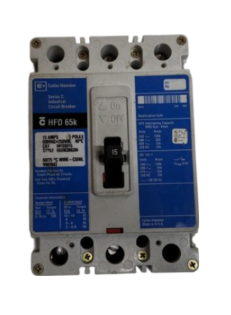 Cutler Hammer HFD3015 Industrial Circuit Breaker 15 Amps 3 Poles 600 V