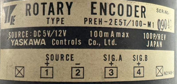 Yaskawa PREH-2E5T/100-M1 Rotary Encoder 5V / 12V DC 100 P/Rev
