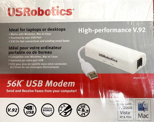 USRobotics 5637 USB Modem 56K High Performance V.92 | Surplus Select