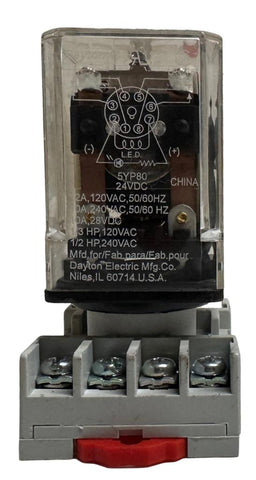 Dayton 5YP80 General Purpose Relay 240 VAC W/ 5X852M Relay Socket ...