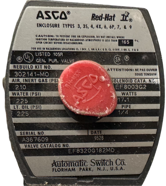 ASCO EF8003G2 Solenoid Valve 17.1 Watts 1/4" Pipe | Surplus Select