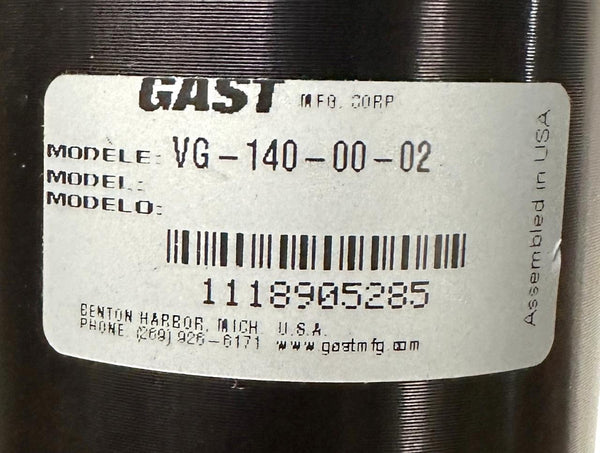 Gast VG-140-00-02 Multi-Stage High Vacuum Generator