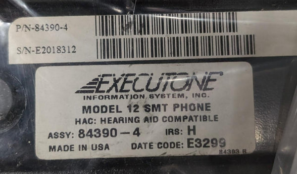Executone Model 12 SMT Phone Black Full Speaker Programmable Buttons 8