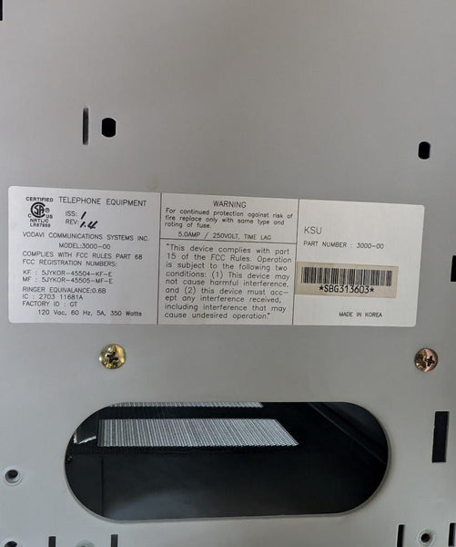 Vodavi 3000-00 XTS KSU Key Service Unit 5 AMP
