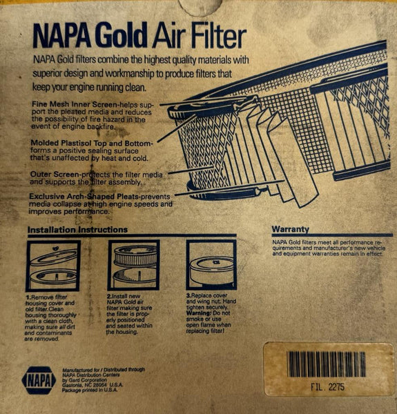Napa Gold 2275 Round Air Filter