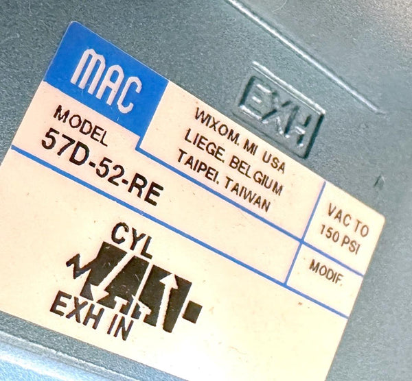 MAC 57D-52-RE 3-Way Balanced Spool Valve 150 PSI
