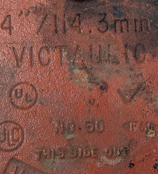 Victaulic No. 60 Grooved End Cap Pipe Fitting 4" Orange Ductile Iron