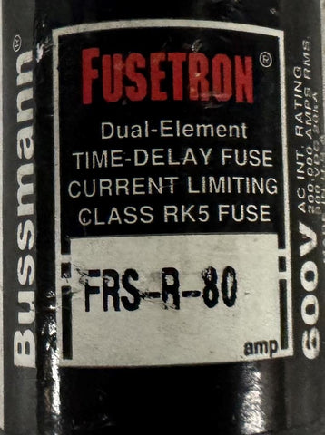 Fusetron FRS-R-80 Dual-Element Time Delay Fuse 80A 600VAC | Surplus Select