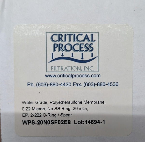 Critical Process WPS-20N0SF02E8 Water Filter Element 14694-1