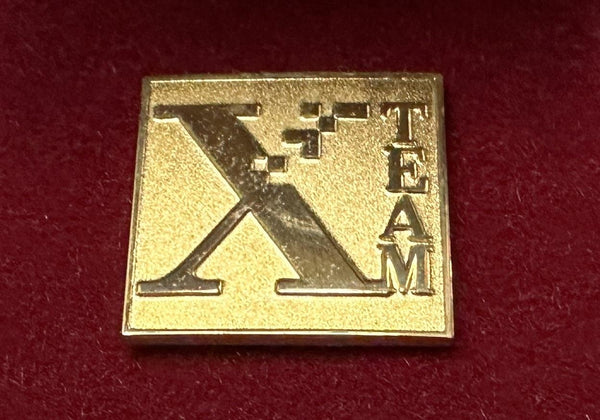 Collectible Xerox "X" Teams Employee Gold Colored Pin w/ Red Jewelry G
