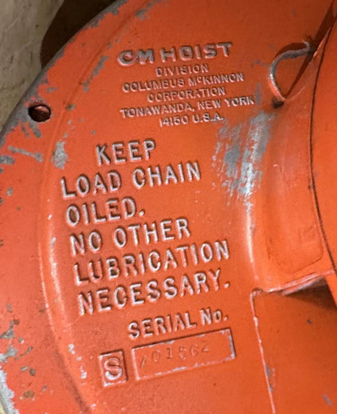 CM Cyclone 1/4 Ton Manual Chain Fall Hoist Lift w/ Load Limiter Series