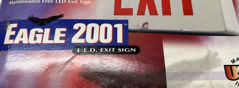 Eagle 2001 83-1759 LED Exit Sign Universal White Stencil Red LED White