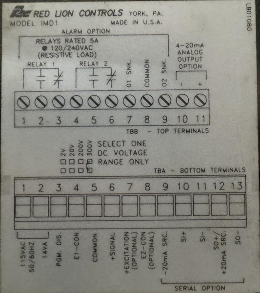Red Lion Controls IMD1 Panel Meter Module 300V