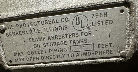 The Protectoseal 4952F In-Line Circular Plate Flame Arrester 2" Size
