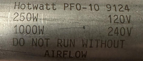 Hotwatt PF0-10 9124 Pure Flow Air Process Heater 240V 1000W Stainless