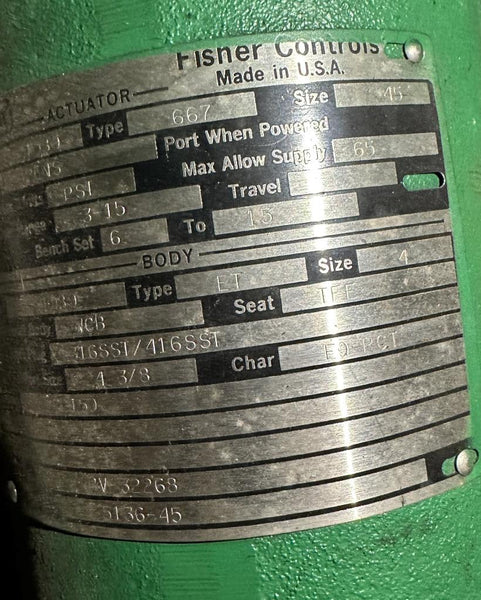 Fisher 667 Size 45 Pneumatic Diaphragm Actuator 3-15 PSIG 2" Travel