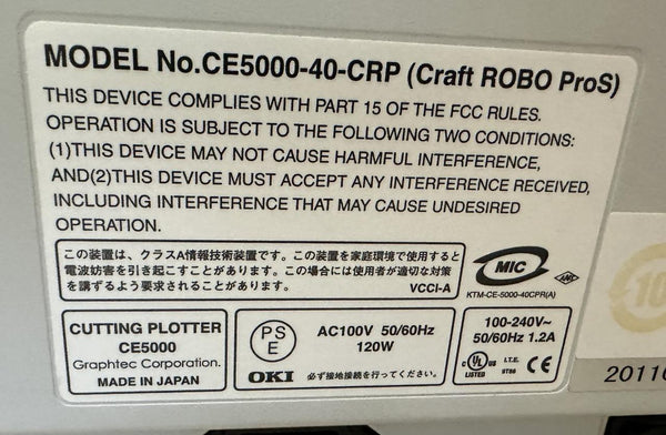 Graphtec CE5000-40-CRP Craft ROBO ProS Cutting Plotter 15" Cutting Wid