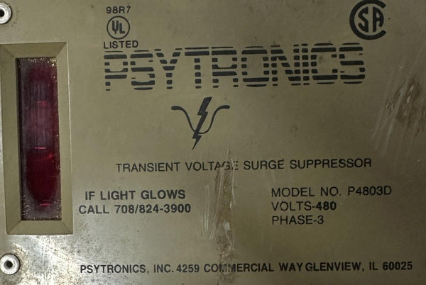 Psytronics P4803D Transient Voltage Surge Suppressor 460 VAC 3-Phase 5