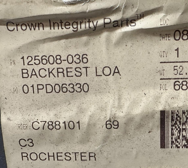Crown 125608-036 Load Backrest For Forklift