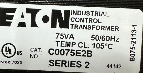 Eaton C0075E2B Industrial Control Transformer Series 2 75VA 240/480V t