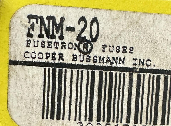 Box of (10) Cooper Busman FNM-20 Fusetron Time Delay Fuse 20A 250V AC