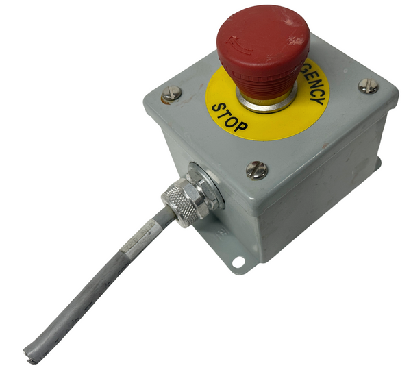 Hoffman E1PBG Pushbutton Enclosure 22.5mm Steel Gray w/ Emergency Stop