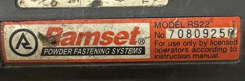 Ramset RS22 Powder Actuated Tool Single Shot Trigger Activated
