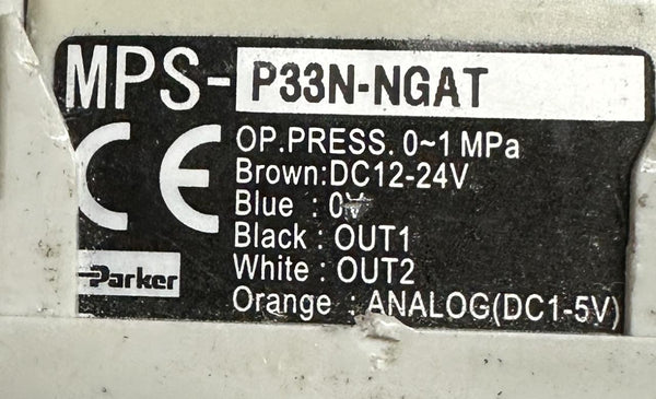 Parker MPS-P33N-NGAT Convum Digital Pressure Sensor 0-145 PSI