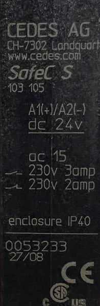 Cedes AG SafeC S 103 105 Safety Relay 24VDC 230V AC IP40 0053233