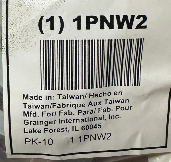 Pack of (10) Grainger 1PNW2 Slip Joint Washers Gray 1-1/4" To 1-1/2" P