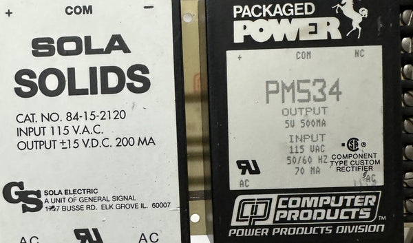 Computer Products PM534 Packaged Power Supply 5V 500mA w/ Sola Solids