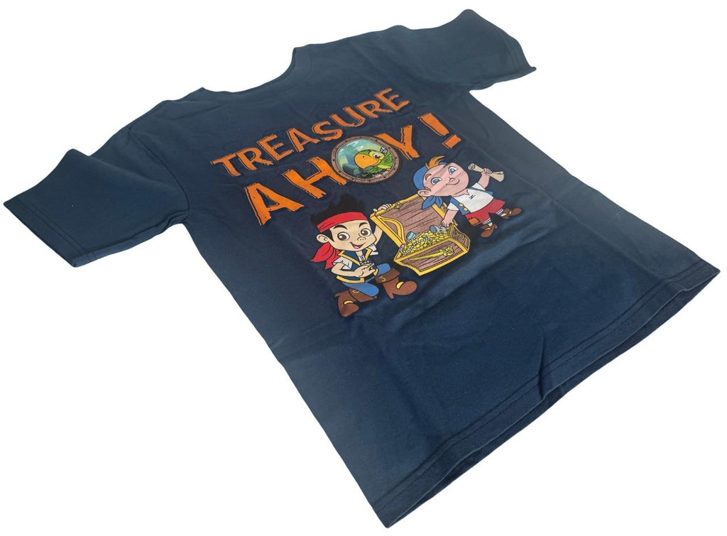 Disney Boys Jake And The Never Land Pirates Treasure Ahoy Navy Shirt S