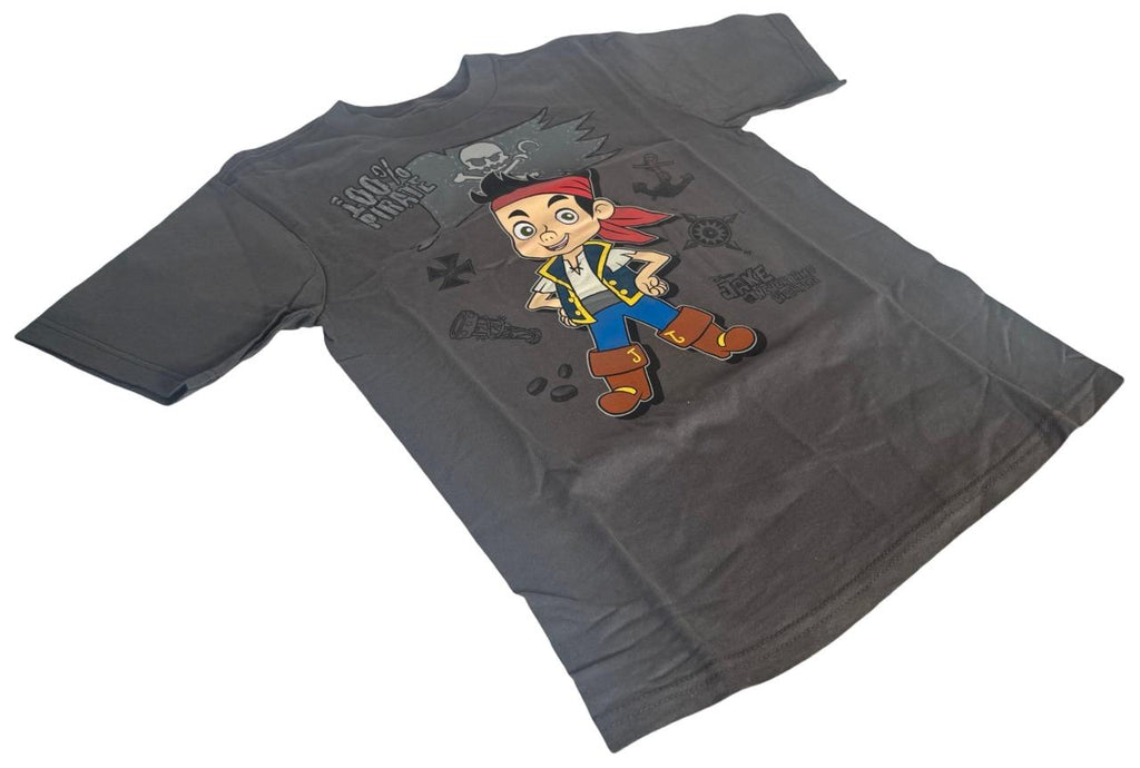 Disney Boys Jake And The Never Land Pirates 100% Pirate Gray Shirt Siz