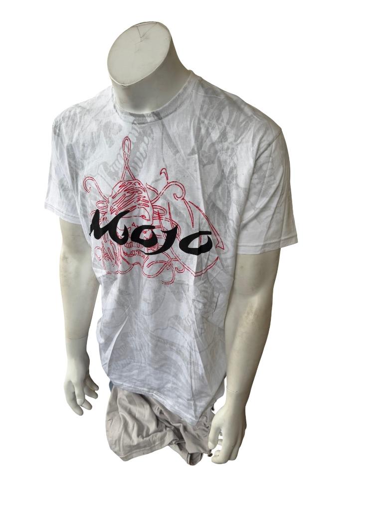 Mojo After Dark Men's Mojo Skull Graphic White Short Sleeve Shirt Size