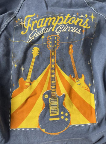 Comfort Colors Men's Peter Frampton Graphic Blue Zip-Up Hoodie Size Sm