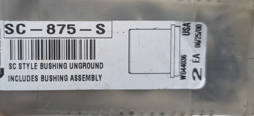 Lot of (2) Lamina SC-875-S SC Style Short Shoulder Bushings 7/8" Ungro