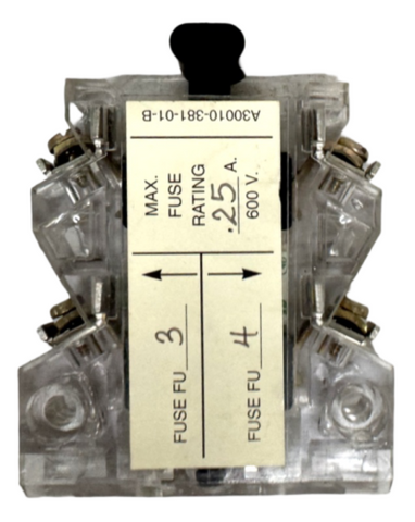 Square D A30010-381-01-B Fuse Holder W/ Fuses 0.25A 600V