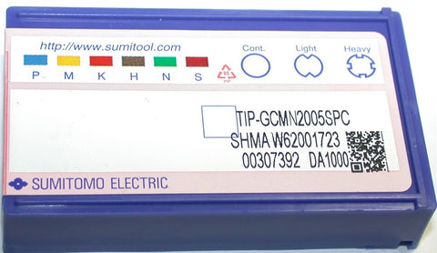 Sumitomo TIP-GCMN2005SPC DA1000 1 Sided PCD Tipped Carbide Insert