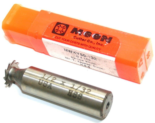 Moon NWKY50-132 1/2" Diameter x 1/32"Width Keyseat Cutter HSS Straight