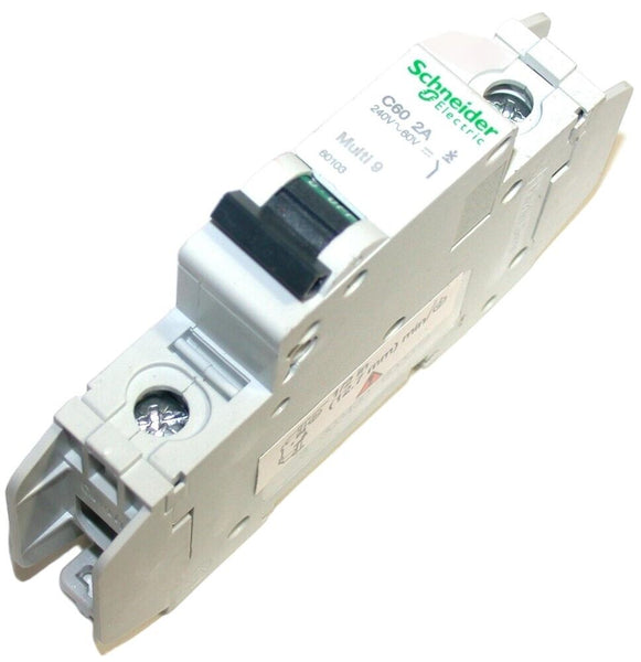 Schneider 60103 2A DIN Rail 1 Pole 120/60VAC/VDC C Curve Circuit ...