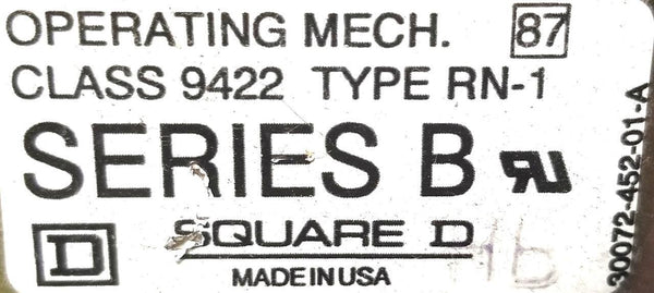 Square D 9422 Operating Mechanism Type RN-1 Series B W/ On-Off Lever S