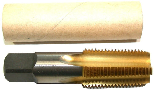 Hertel R127530T-S 1/2"-14 NPT 4 Flute TiN Coated Taper Pipe Tap 14063