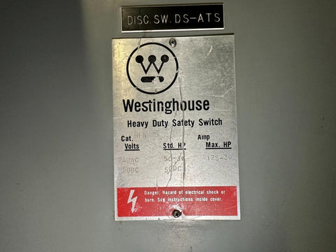 Westinghouse HFN325 Heavy Duty Fusible Safety Switch 400A 240 VAC 3P ...
