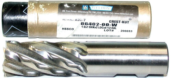 Weldon 66402-00-W 1" Diameter 6 Flute Crest-Kut Rough/Finish End Mill