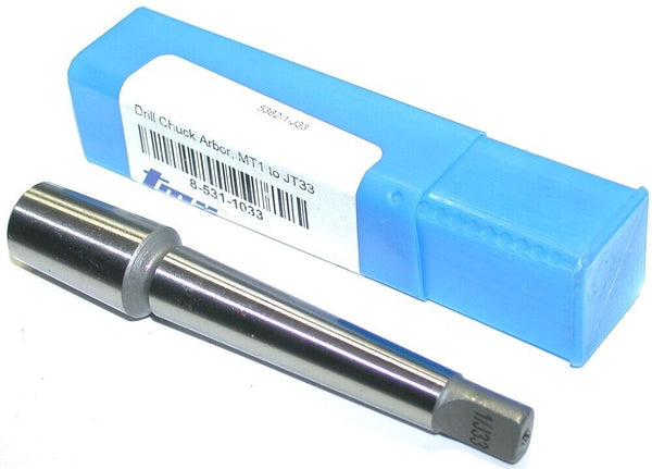 Toolmex TMX 8-531-1033 #1 Morse Taper To JT33 Taper Drill Chuck Arbor