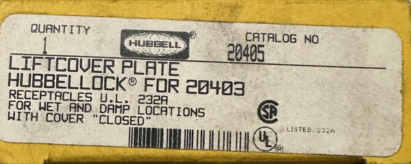 Hubbell 20405 Lift Cover Plate Weatherproof Cast Aluminum For 20403 Re