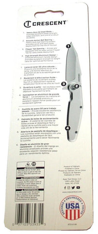 Crescent CPK350A 3.5" Harpoon Blade Aluminum Handle Pocket Knife ...