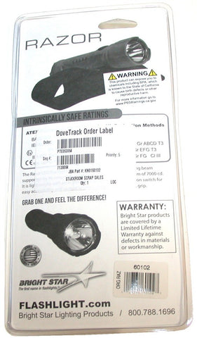 Bright Star Razor 60102 LED Powered Orange Flashlight 125 Lumens Batte